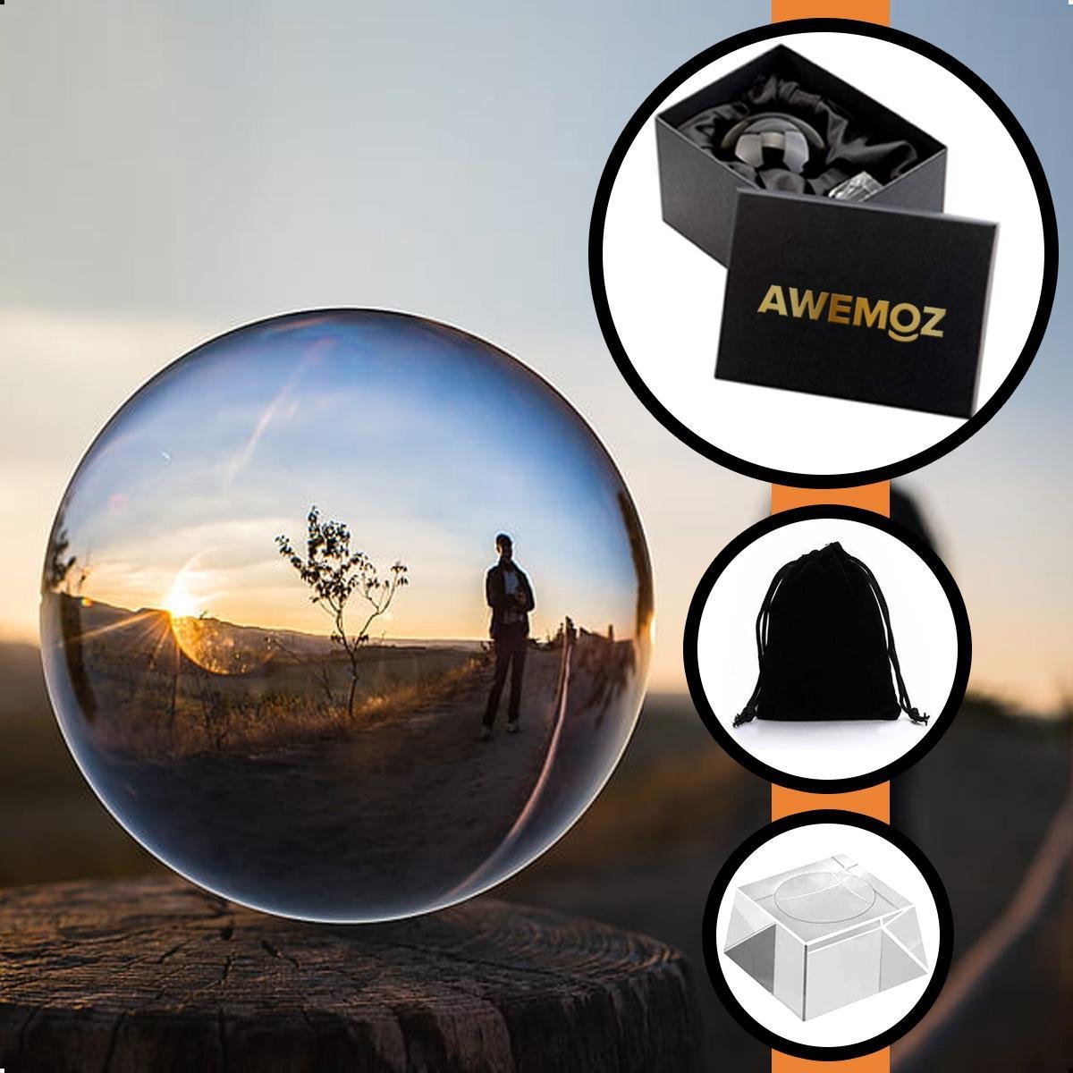 AWEMOZ Kristallen Foto Bol Set - Ø12 cm - Lensball Fotografie Bal ...
