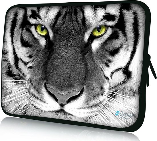Sleevy 10 laptop/tablet hoes witte tijger - tablet sleeve - sleeve ...