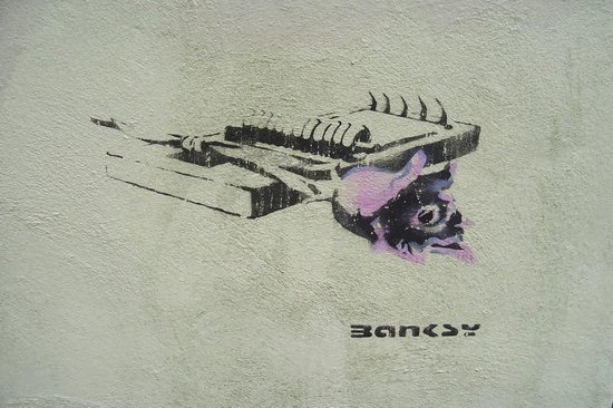 BANKSY Mousetrap Rose Canvas Print | bol