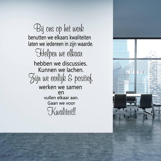 Muursticker Bij Ons Op Het Werk - Groen - 98 x 140 cm - nederlandse ...