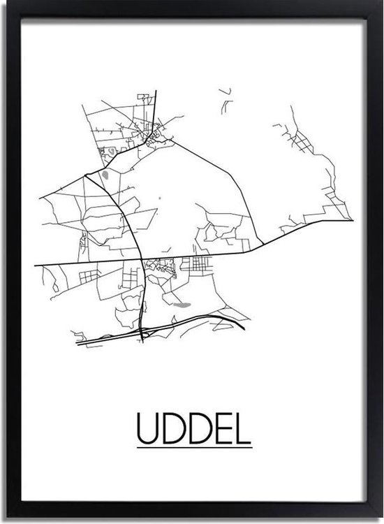DesignClaud Uddel Map poster A4 poster (21x29.7cm) | bol.com