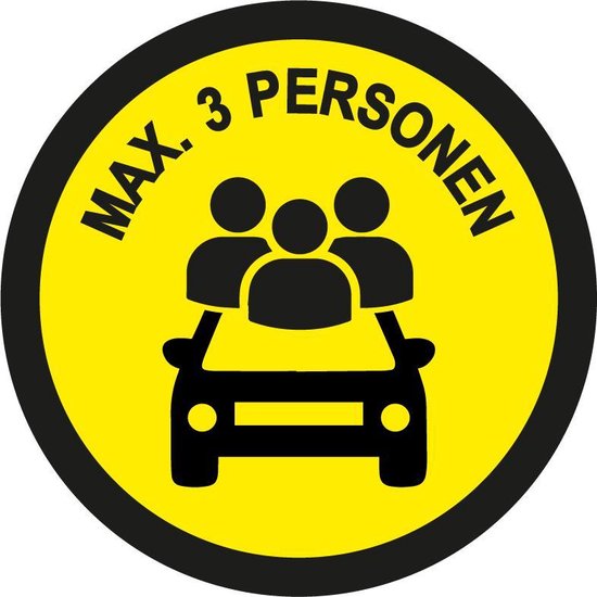 cirkel auto max. 3 personen|Ø20cm | vloer sticker | corona | horeca ...