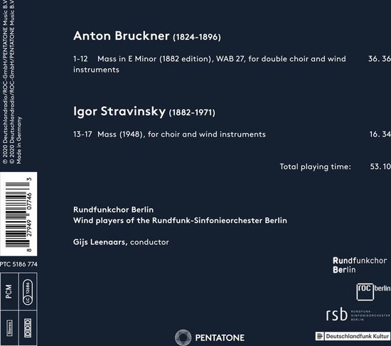 Rundfunkchor Berlin - Bruckner/Stravinsky: Mass In E Minor/Mass (CD ...