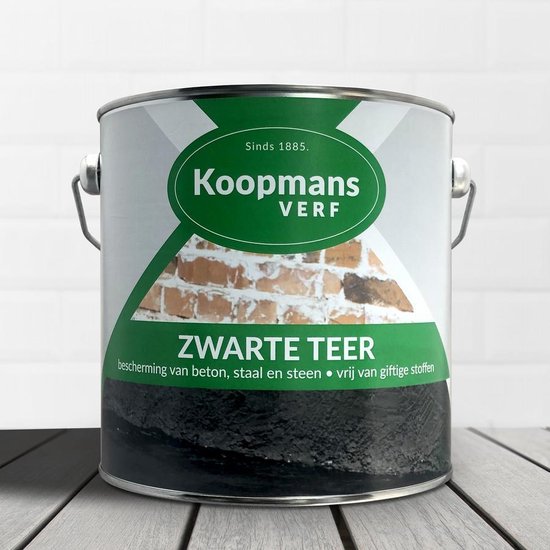 Koopmans Zwarte Teer - Beits - Dekkend - Terpentine basis - Zwart | bol