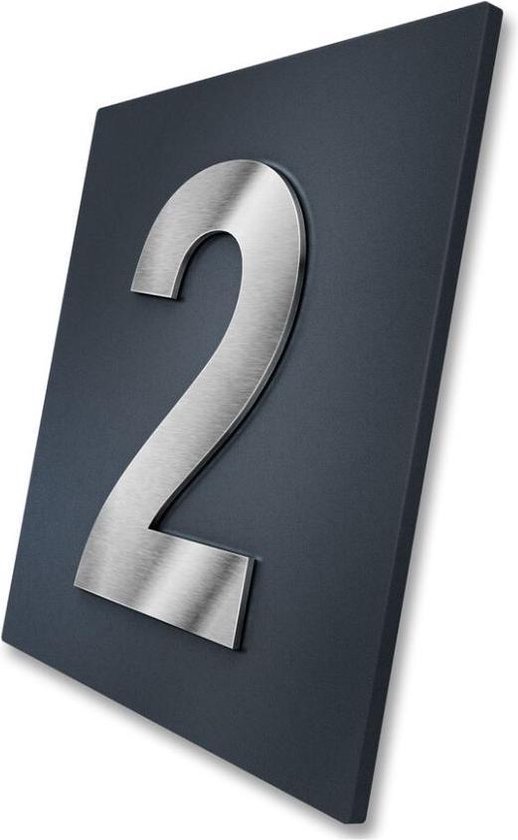 Zwart mat huisnummer 58 met opliggende rvslook cijfers afm. 15x15cm | bol