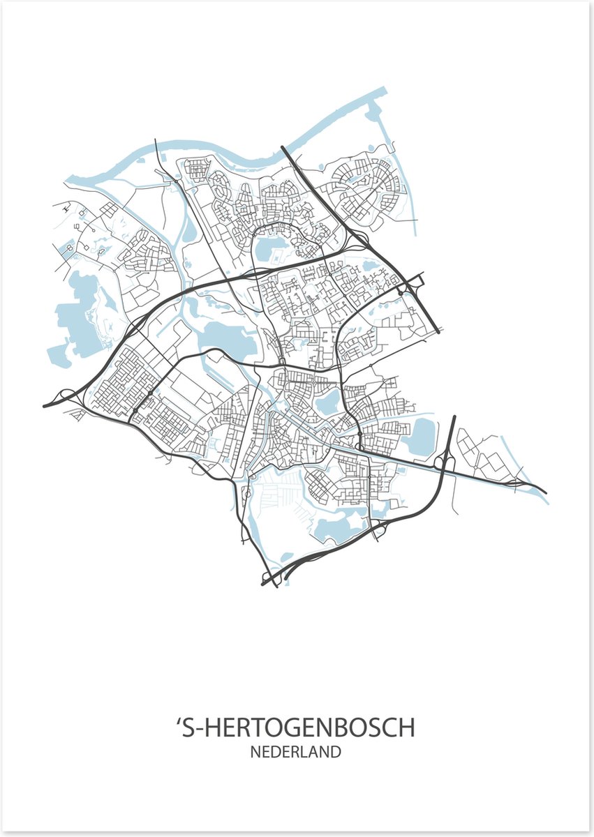 Poster ‘s-Hertogenbosch | Plattegrond | 29,7 x 42,0 cm (A3) | bol.com