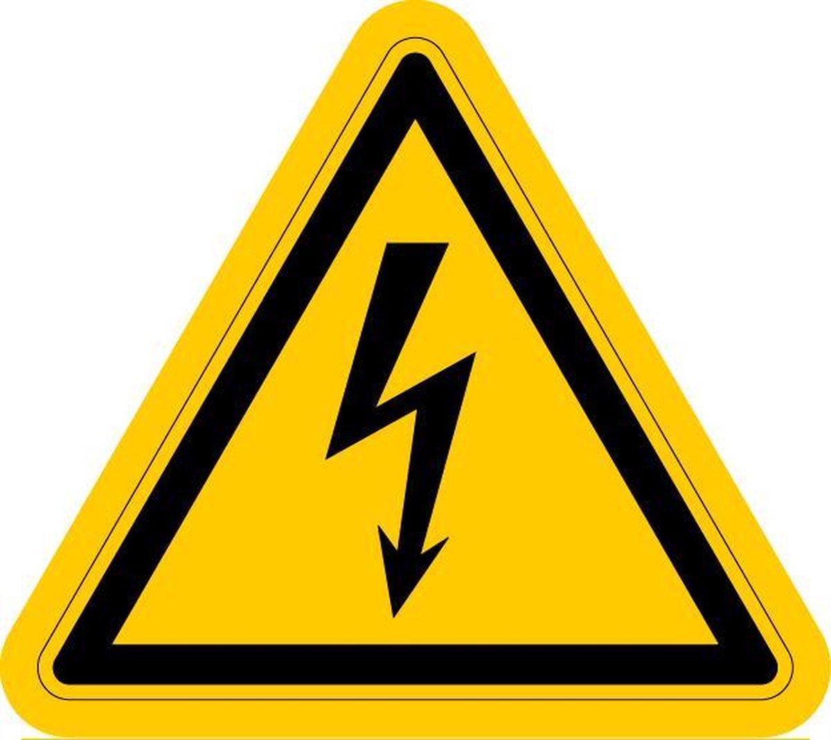 Pictogram sticker W012 - Gevaarlijke elektrische spanning - Δ50mm - 15 ...