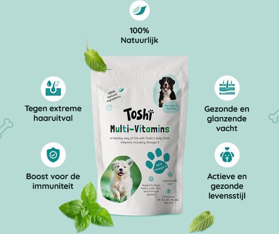 Toshi Multi Vitaminen met Omega-3 - 100% natuurlijke hondensnack voor ...