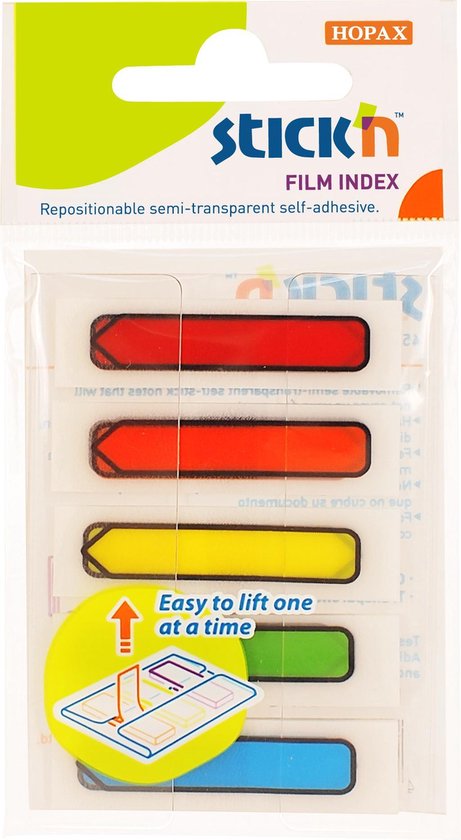 Stick'n Film Index Z-Note - 45x12mm - 5x Pijlen - 100 Index Tabs | bol