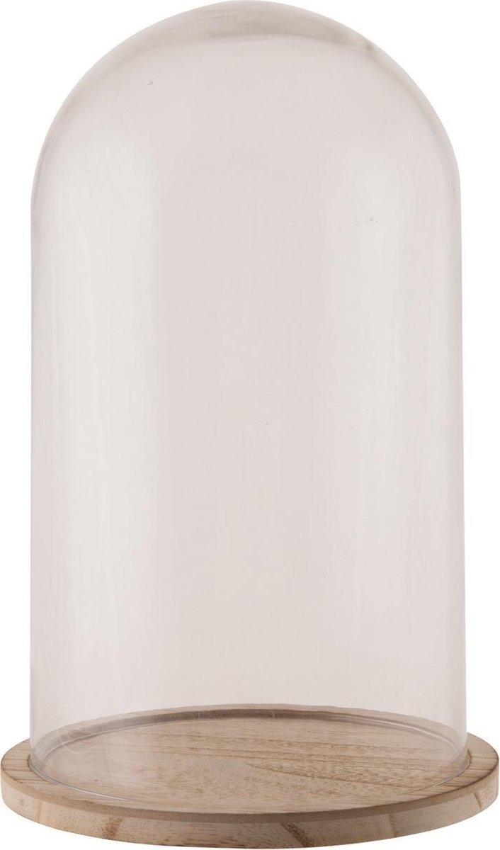 2x Glazen decoratie stolpen op houten plateau 18 x 28 cm - Home Deco ...