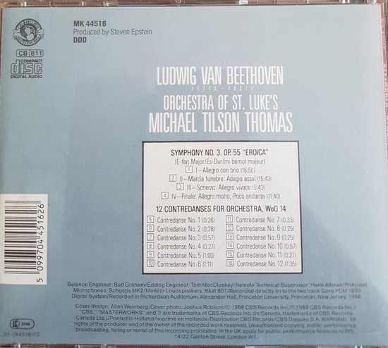 Beethoven Symphony No 3 Eroica Tilson Thomas Michael Tilson Thomas
