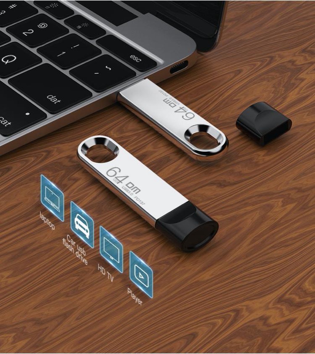 DM - USB Flash Drive - 128GB - Metal Pendrive USB 3.0 - Memory Stick ...