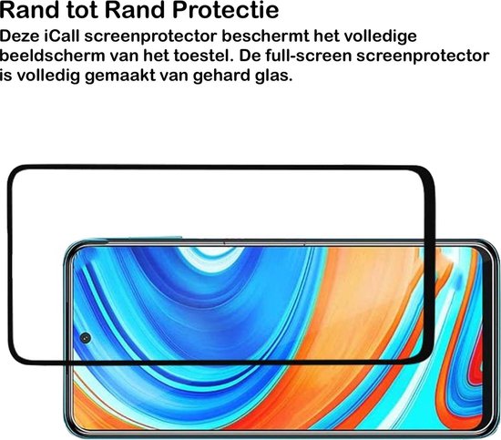 Screenprotector geschikt voor Xiaomi Redmi Note 9 Pro - Full Screen ...
