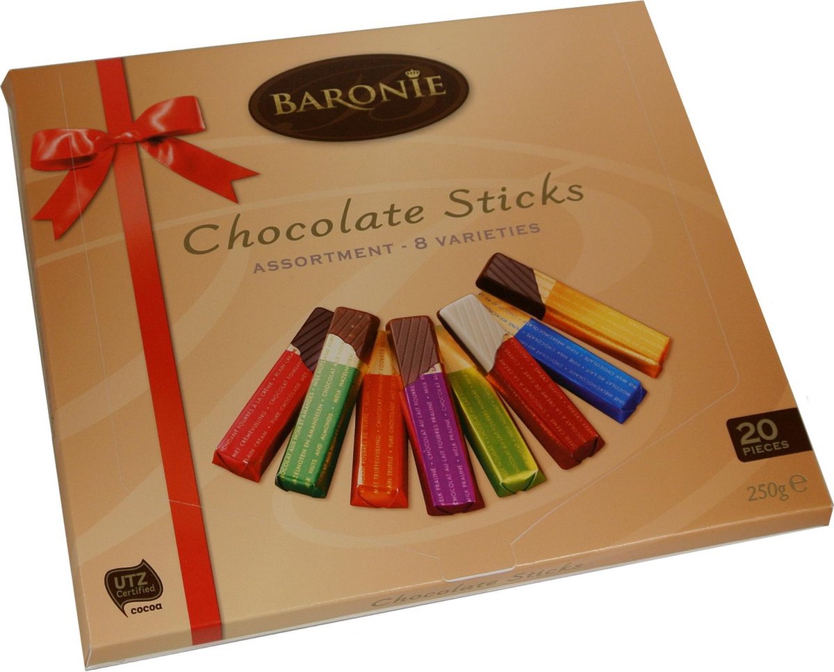 Baronie - Chocolade Sticks Mix - 8 Verschillende Smaken - 12 Stuks ...