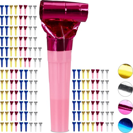 Relaxdays 150 x roltongen feest toeter - feesttoeters - roltoeters ...