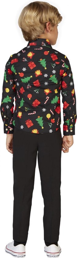 OppoSuits Christmas Icons Black - Kerst Overhemd - Kerst - Maat: 6 jaar ...