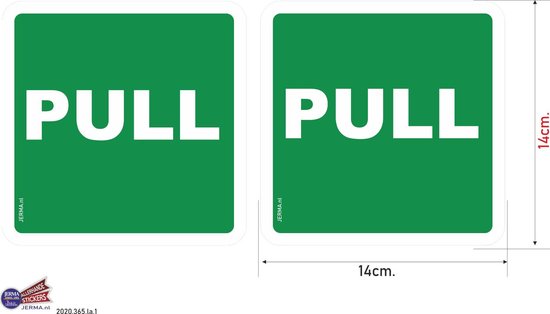 PULL, sticker set 2 stickers. | bol