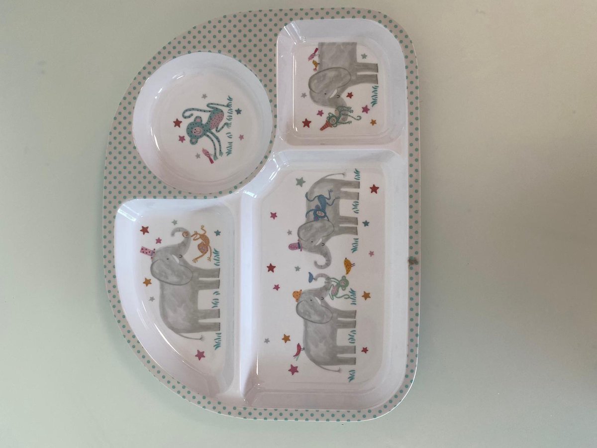 Borden voor kinderen met leuke opdruk van figuren en dieren - set van 2 ...