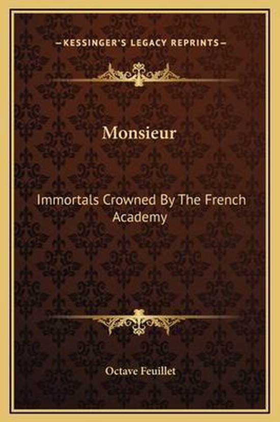 Monsieur, Octave Feuillet | 9781169299917 | Boeken | bol.com