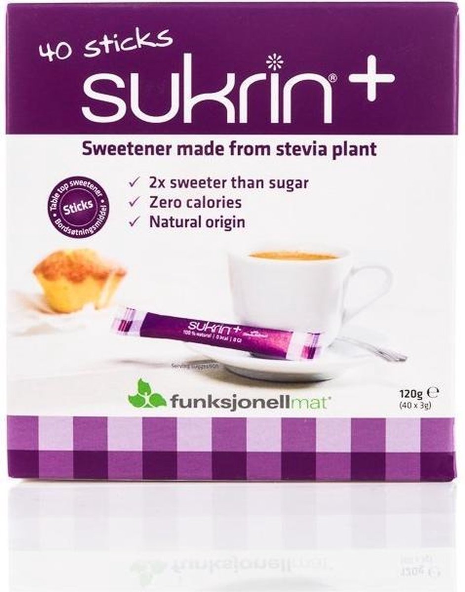 Sukrin+ Sticks (40 stuks) - Bevat Erythritol - 100% Natuurlijke ...