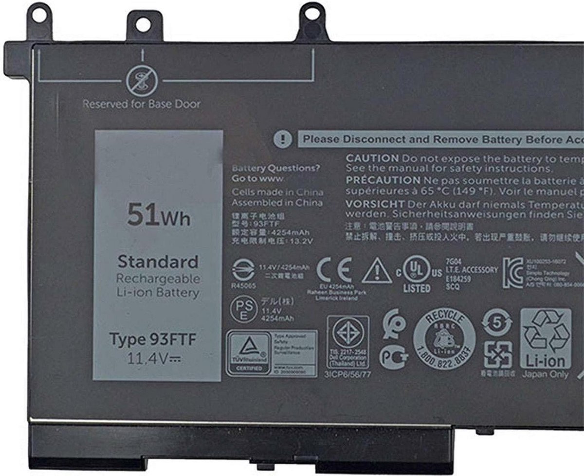 Dell 451-BBZT D4CMT 3 cellen Li-ion 11.4V 51Wh 4254mAh Laptop Accu Type ...