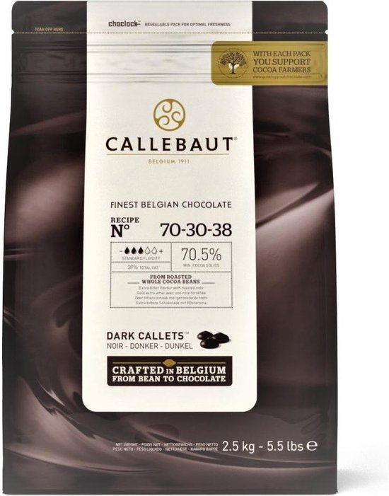 Callebaut Chocolade Callets - Extra puur (70,5%) - 2,5 kg | bol