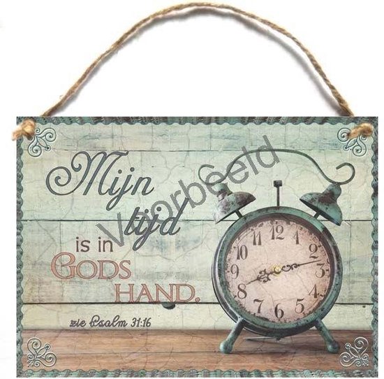 Tekstbord A5, MDF - Mijn tijd is in Gods hand | bol.com