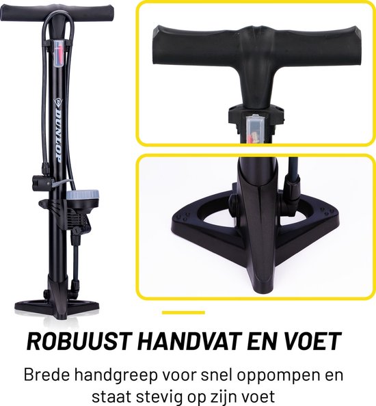 Dunlop Fietspomp met Drukmeter en Mini Fietspomp Set - Vloerpomp tot ...