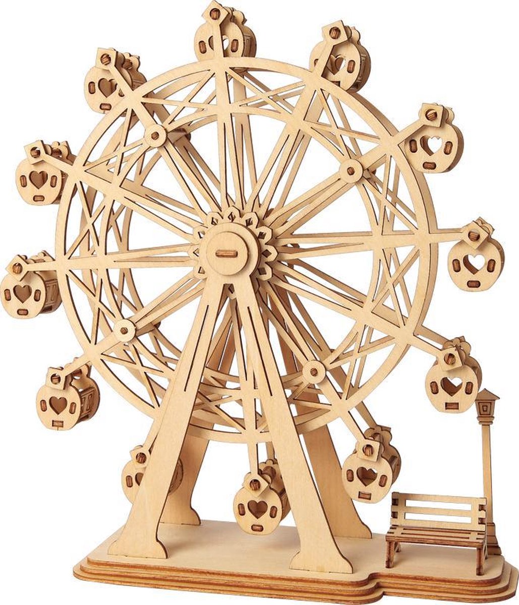 bol.com | Robotime Modelbouwpakket Ferriswheel 16,5 Cm Hout 120-delig