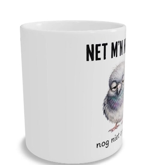 Leuke Mok met Slaperige Baby Duif - Quote Net M'n Nest Uit Nog Niet ...