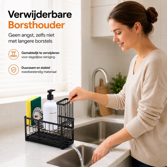 BOTC Gootsteen organizer - 2 laags Vaatdoekhouder Organizer - Aanrecht ...
