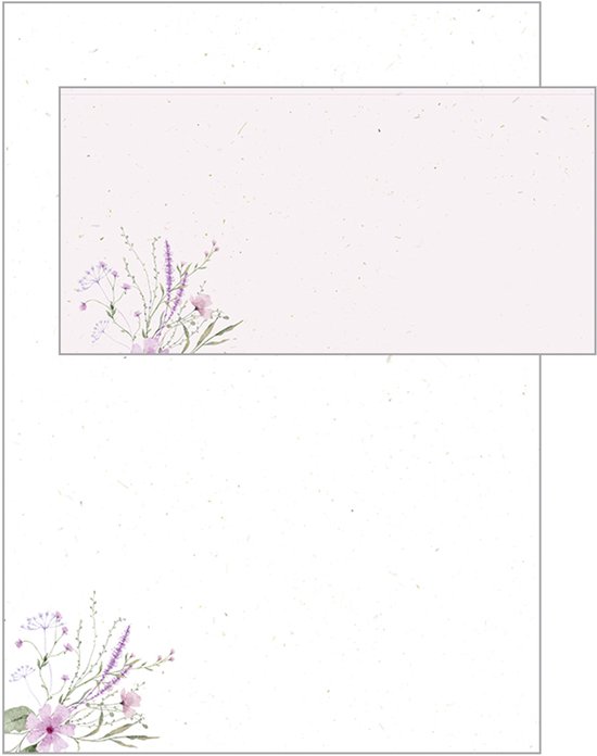 Briefpapier - A4 - 30x21 cm - Bloemen - Slinger - 12 stuks - inclusief ...