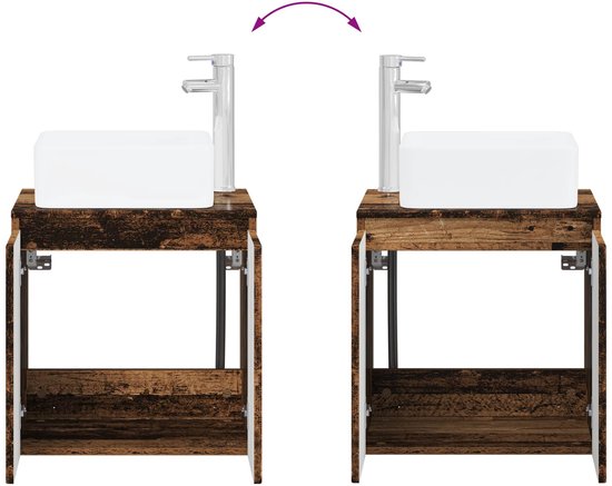 vidaXL - Wandgemonteerde - wastafel - van - een - meubel - Oud - hout | bol