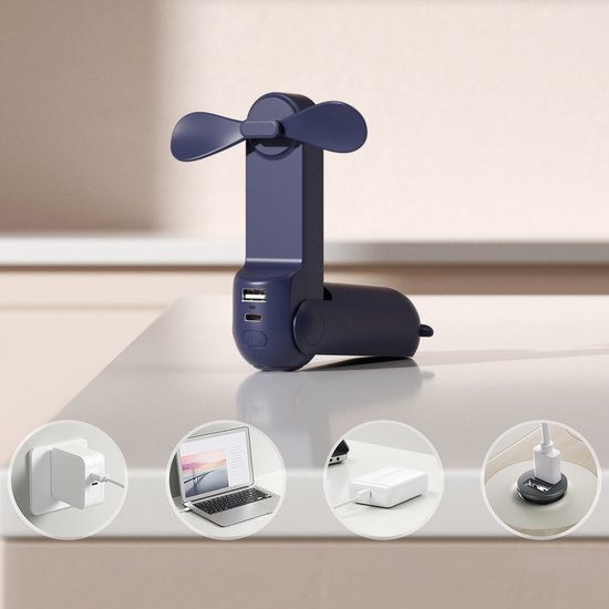 Jisulife Handventilator F8 - Mini Ventilator Oplaadbaar - Draagbare ...