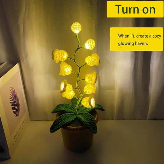 Lelietje-van-Dalen nachtlampje - gehaakt design - LED - draadloos - wit ...