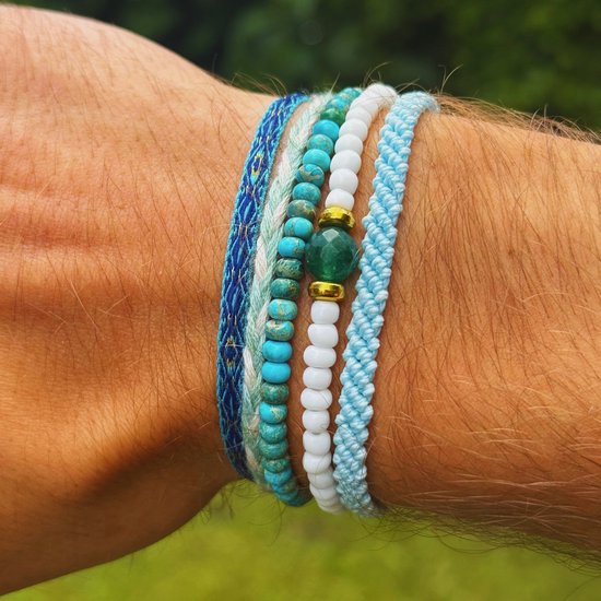 Azurro heren armband – Armband man – Touw armband heren – Kralen ...