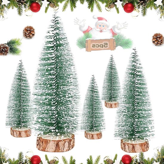 Mini Pine Tree Decoration - 5 Pieces | Artificial Christmas Tree ...