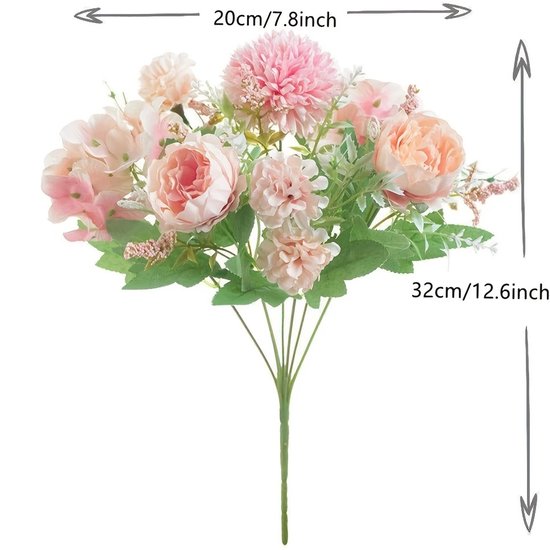 Kunstbloemen - Kunstboeket - Zijde boeket - 32 cm hoog - Bloemenmix ...