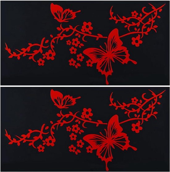 Bloemen Vlinder Stickers - Vlinders Zoenen Hibiscus Tak Auto Sticker ...