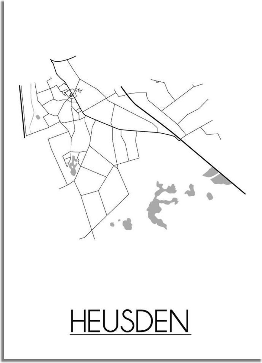 DesignClaud Heusden Map poster A3 poster (29,7x42 cm) | bol.com