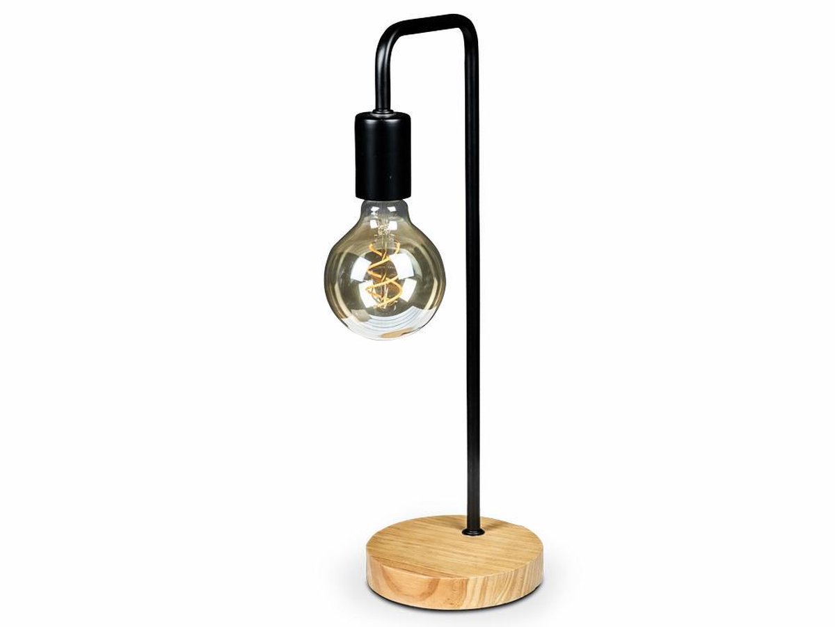 Lanterfant® Lamp Peter - Bureaulamp - Hout- Staal - zwart | bol.com