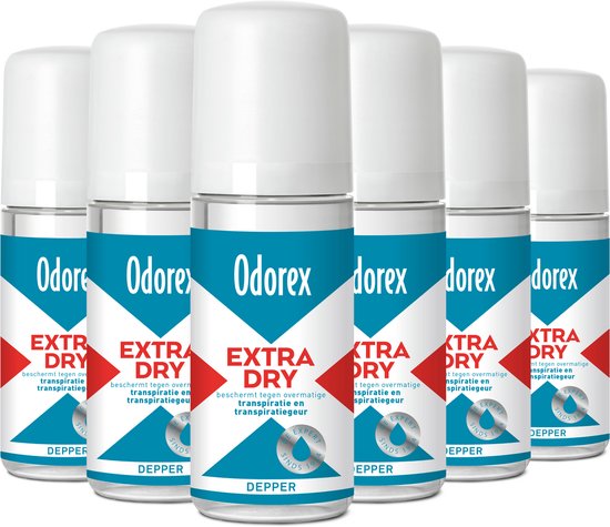 Odorex Extra Dry Anti-Transpirant Depper - 6x 50ml - Voordeelverpakking ...