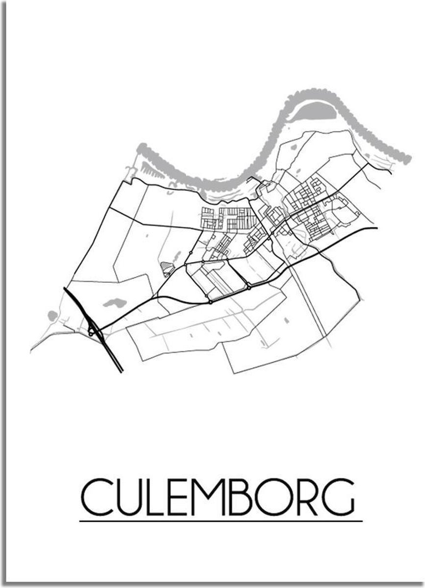 DesignClaud Culemborg Map poster A4 poster (21x29.7cm) | bol.com