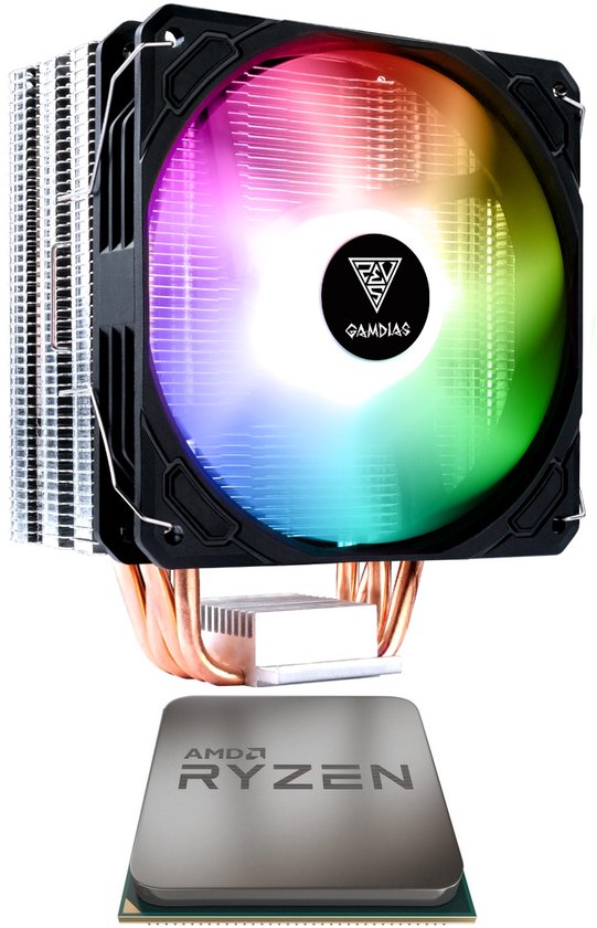 AMD Ryzen 5 5600X CPU met aRGB Tower Cooler|AM4 Socket 6 core@3.7GHz-4 ...