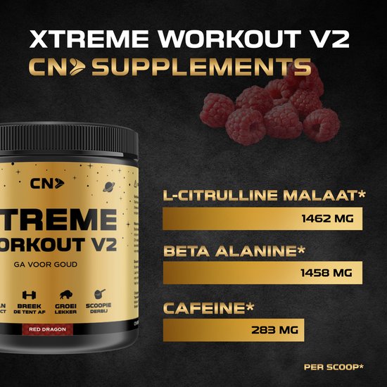 CN Supplements Xtreme Workout V2 - Red Dragon Pre Workout met cafeïne ...