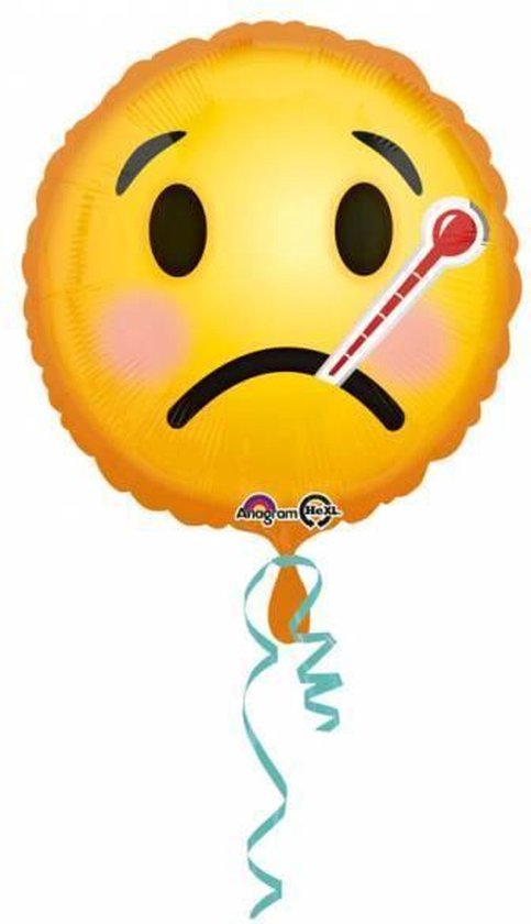 AMSCAN - Zieke emoticon ballon - Decoratie > Decoratie beeldjes | bol