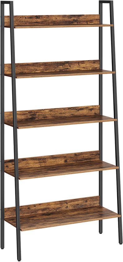 MAZAZU - Ladderkast - 5 planken - Bruin - 80x30x170 | bol