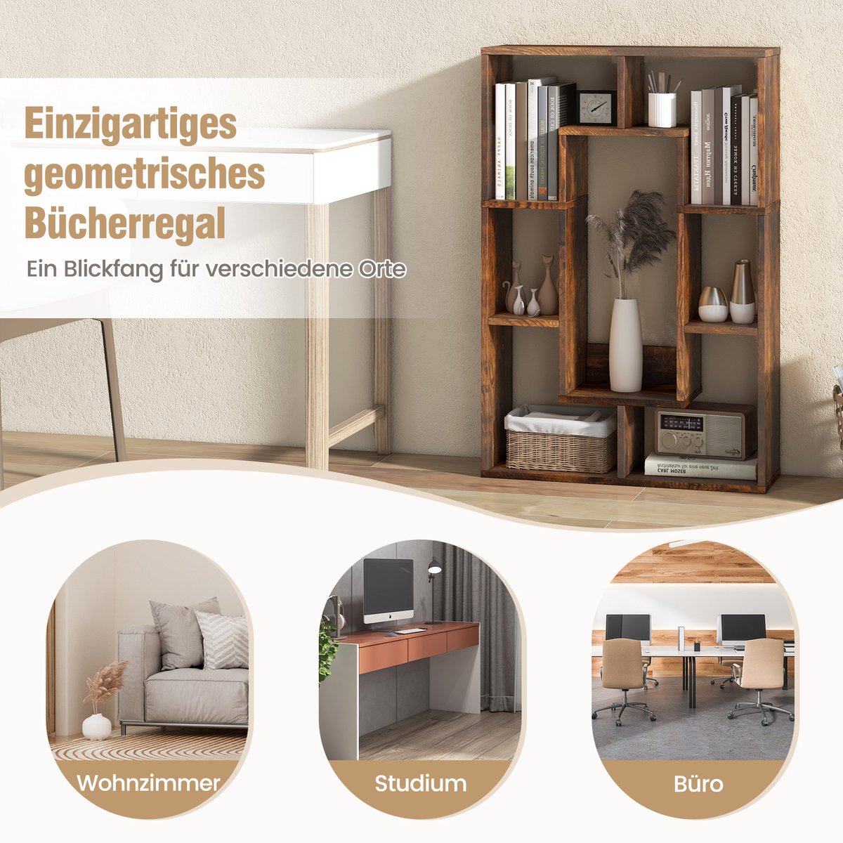 Book Shelf Kast Met 8 Vakken En Achterpaneel - Duurzaam En Veelzijdig ...