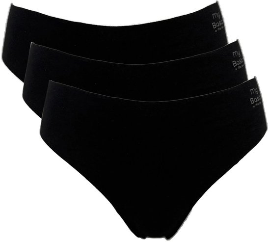 My Basic by After Eden - Free-cut string van biologisch katoen – Zwart - 3-pack - Maat XL | bol