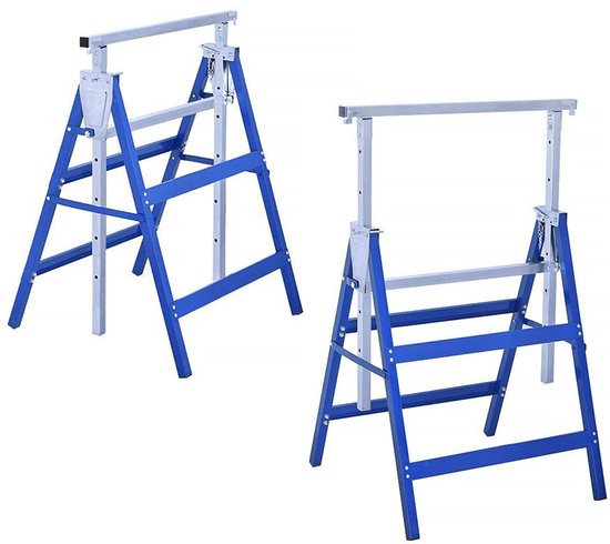 2 x Metaal Steigerbok Werkbok Inklapbare bok Steunbok7-voudig in hoogte ...
